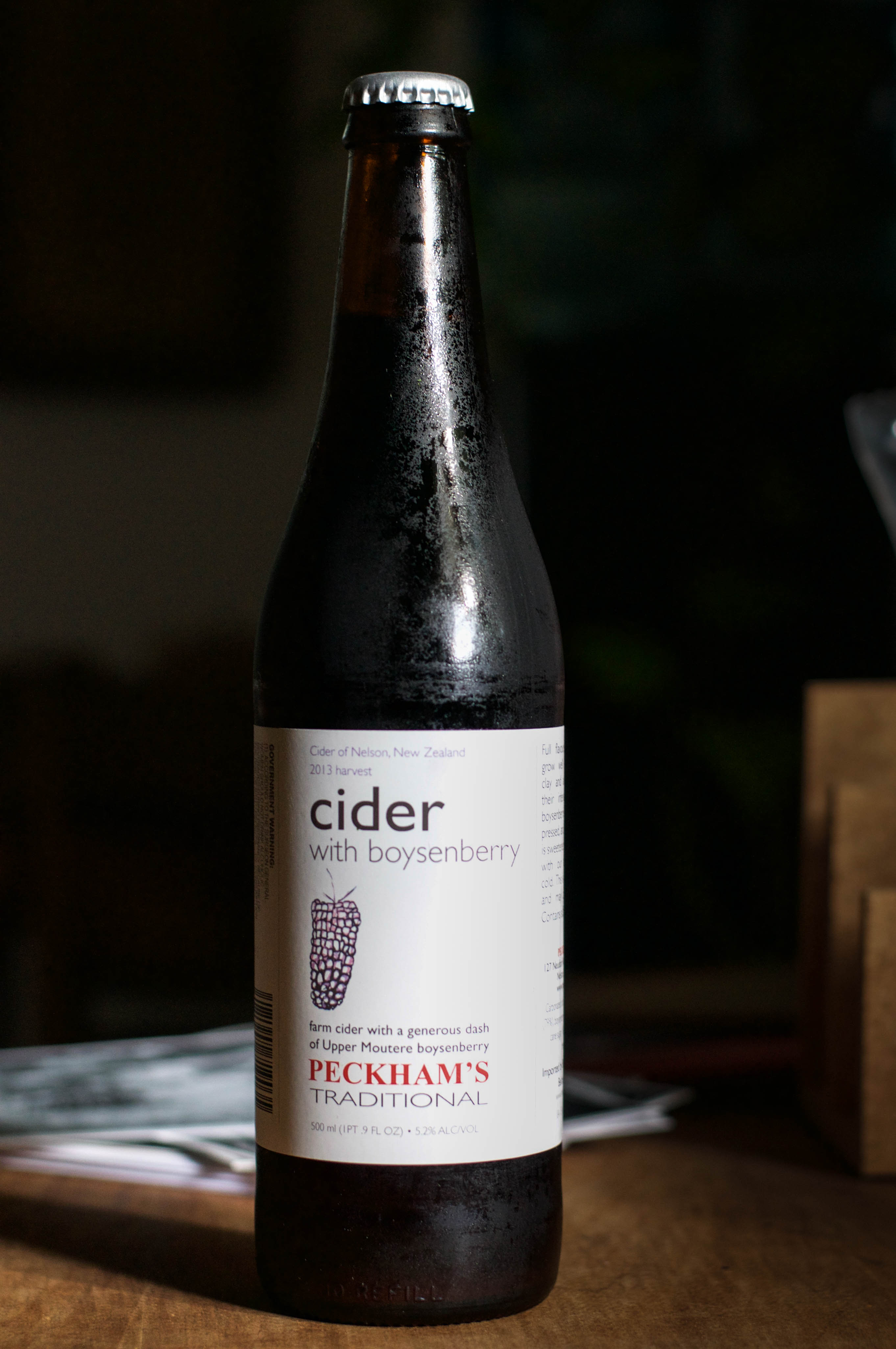 Cider with Boysenberry – Peckham’s Cider – New Zealand – Alkeelholic